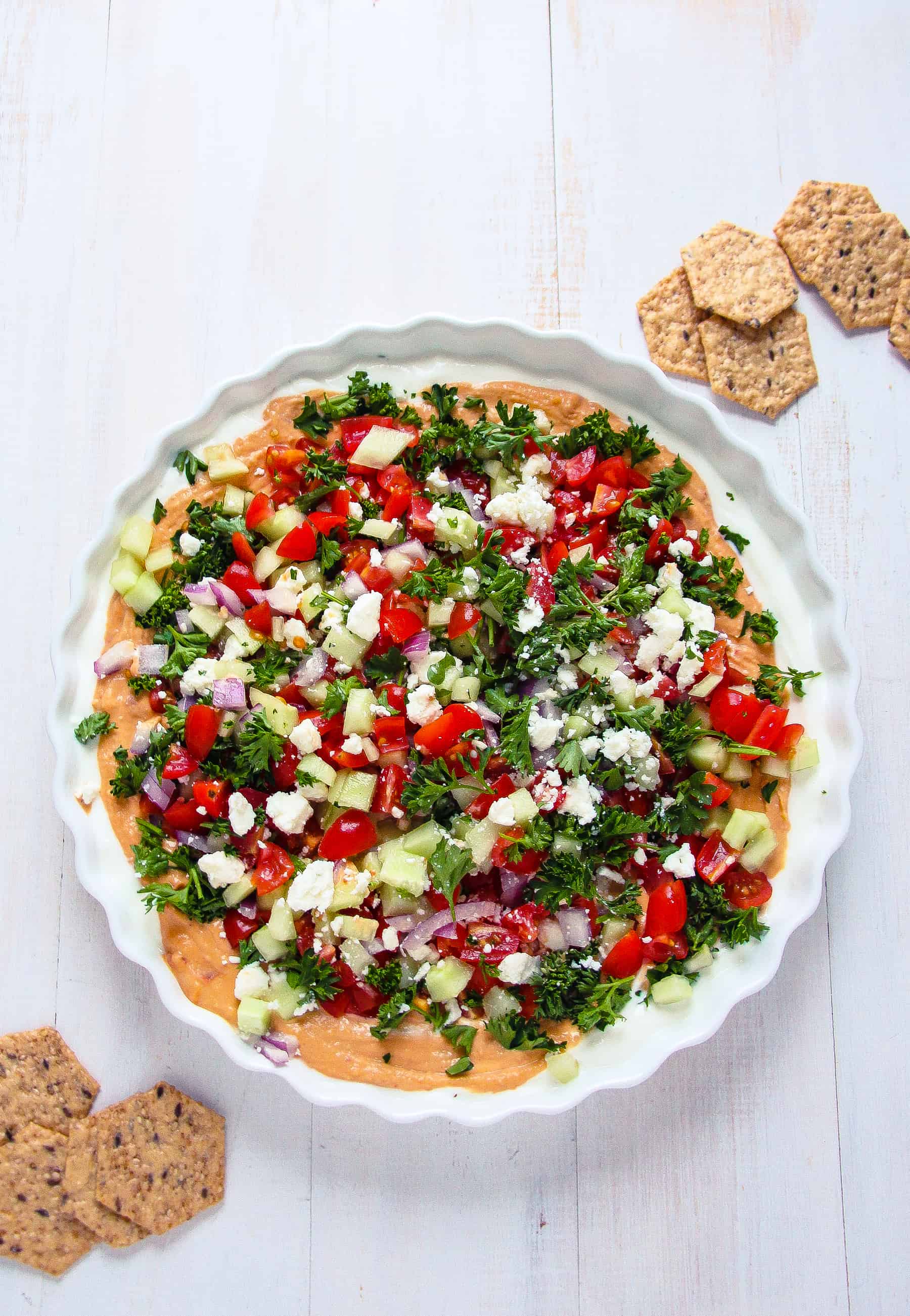 Mediterranean Dip (BEST EVER!) - Layers of Happiness