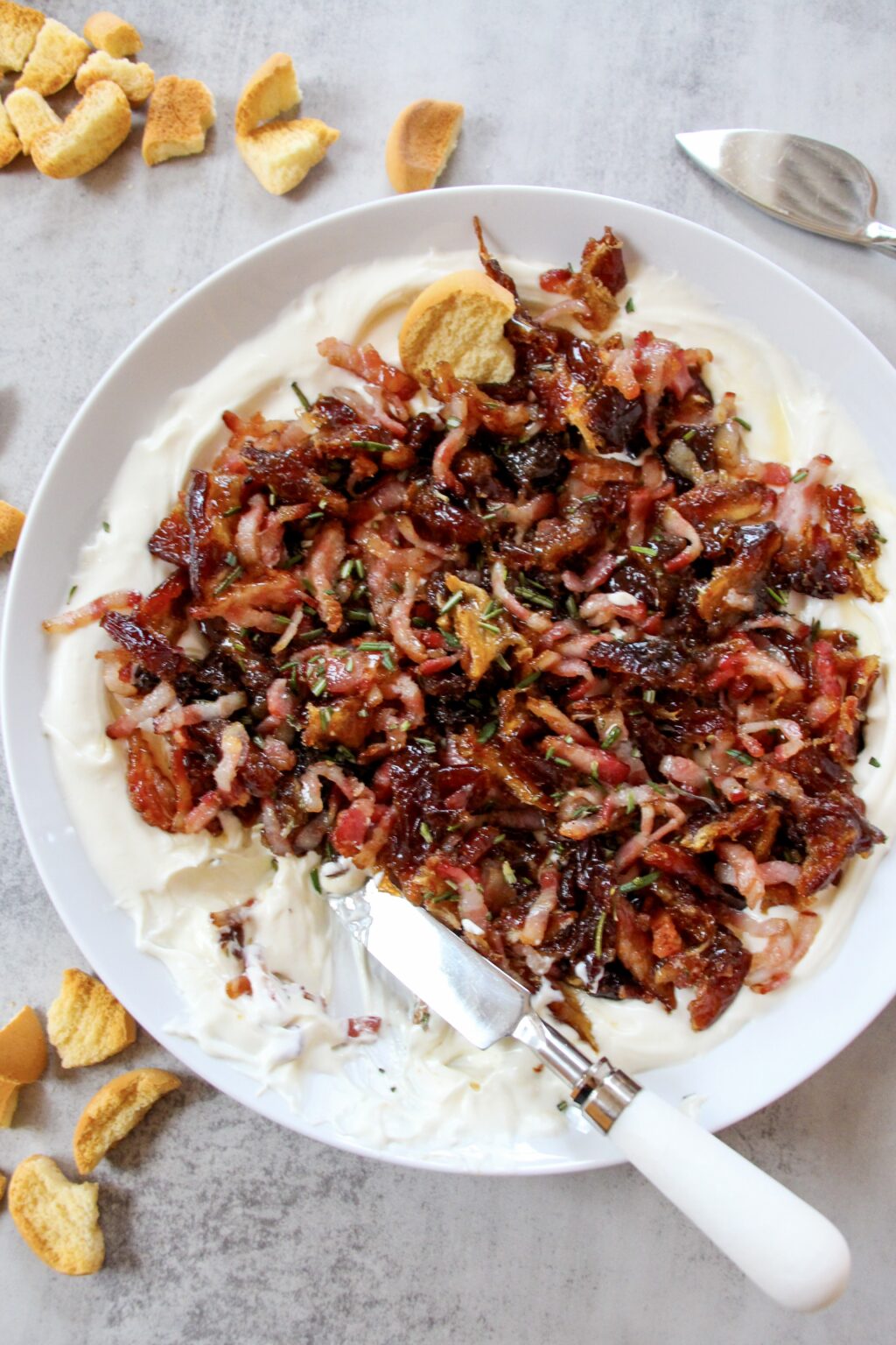 Whipped Goat Cheese - with Bacon and Dates (ADDICTING!!)